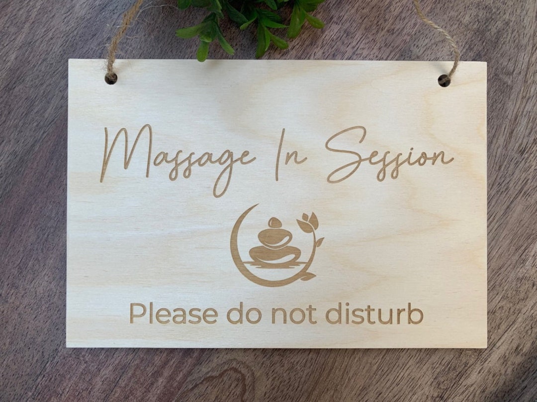 Massage in Session Sign, Wood Engraved Door Sign, Salon Spa Door Sign ...