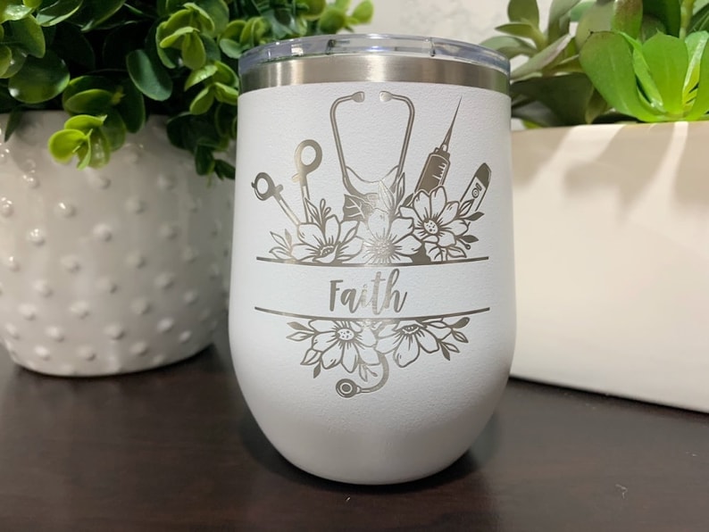 Engraved Nurse Wine Tumbler ER Nurse Week Practitioner RN - Etsy