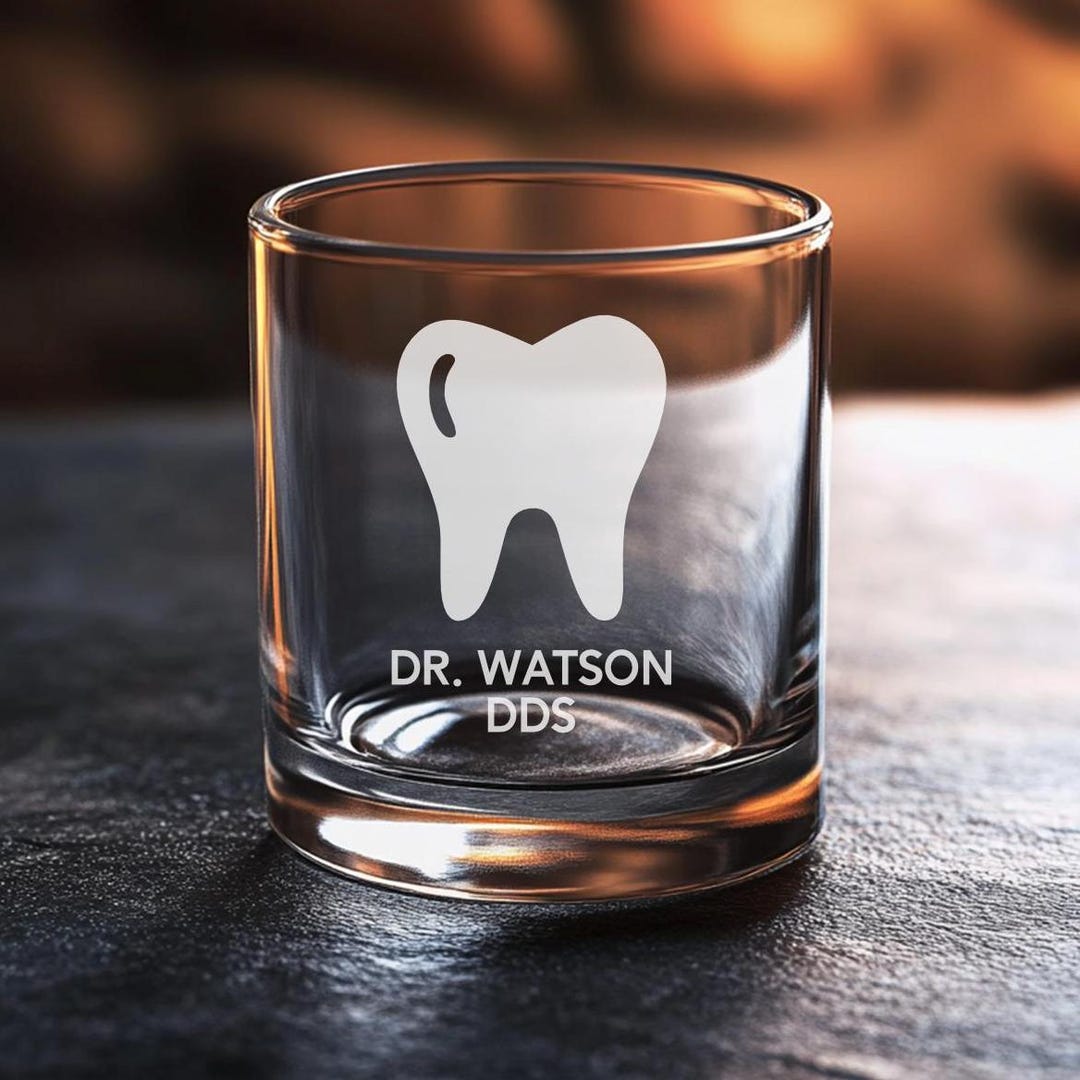 Dentist Whiskey Glass, Orthodontist Gift, Dental Hygienist Rocks Glass ...