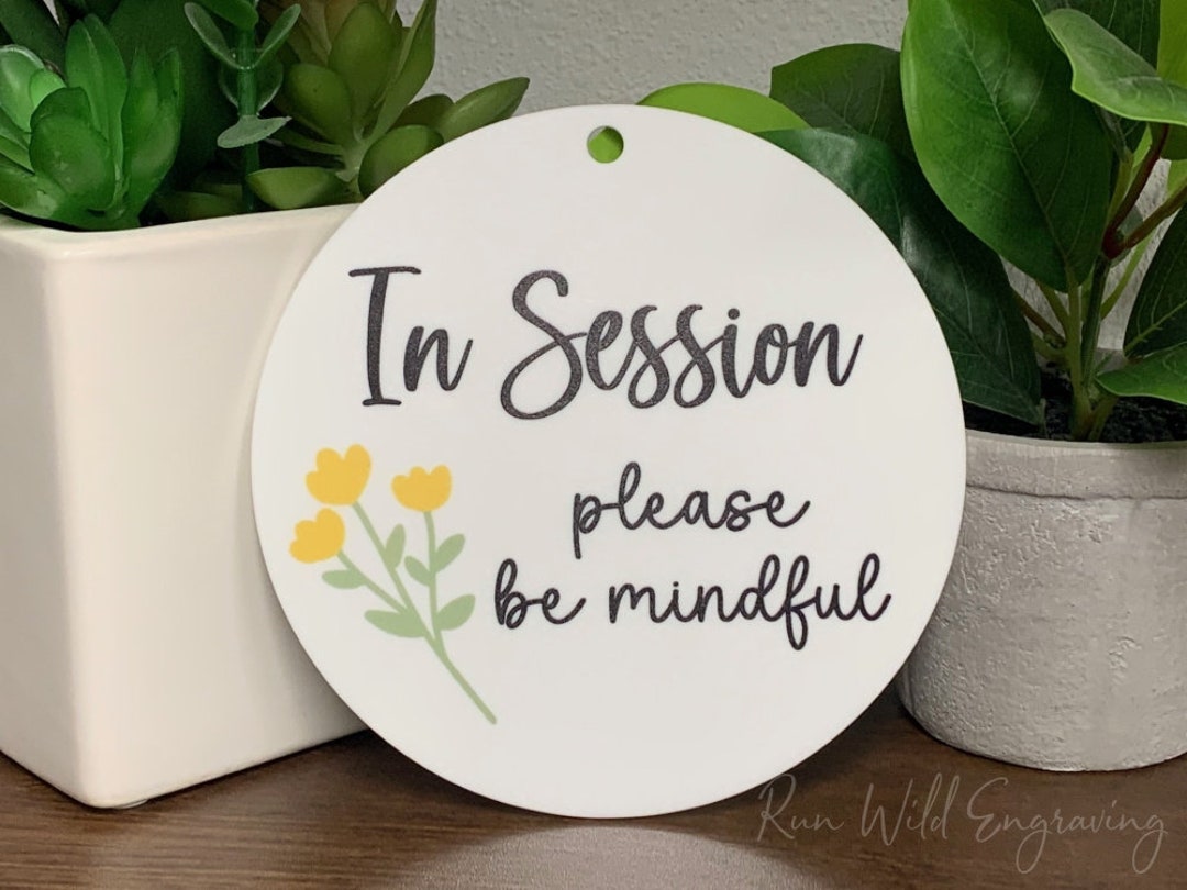 In Session Sign, White Acrylic UV Printed Door Sign, Esthetician Door ...