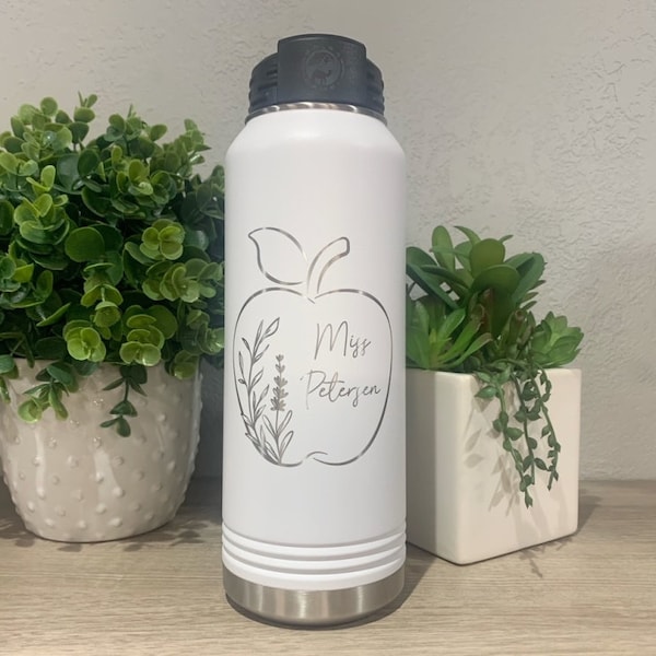 Thank You Teacher Water Bottle - Etsy