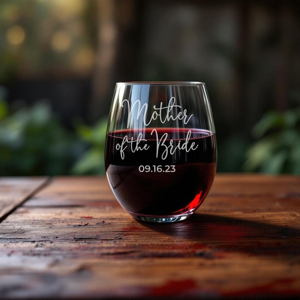 Personalized Mother of the Bride Wine Glass, Etched Mother of the Groom ...