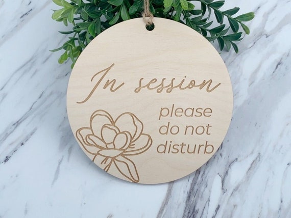 Therapy in Session Sign Wood Engraved Round Door Sign - Etsy