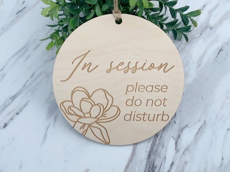 Therapy in Session Sign Wood Engraved Round Door Sign - Etsy