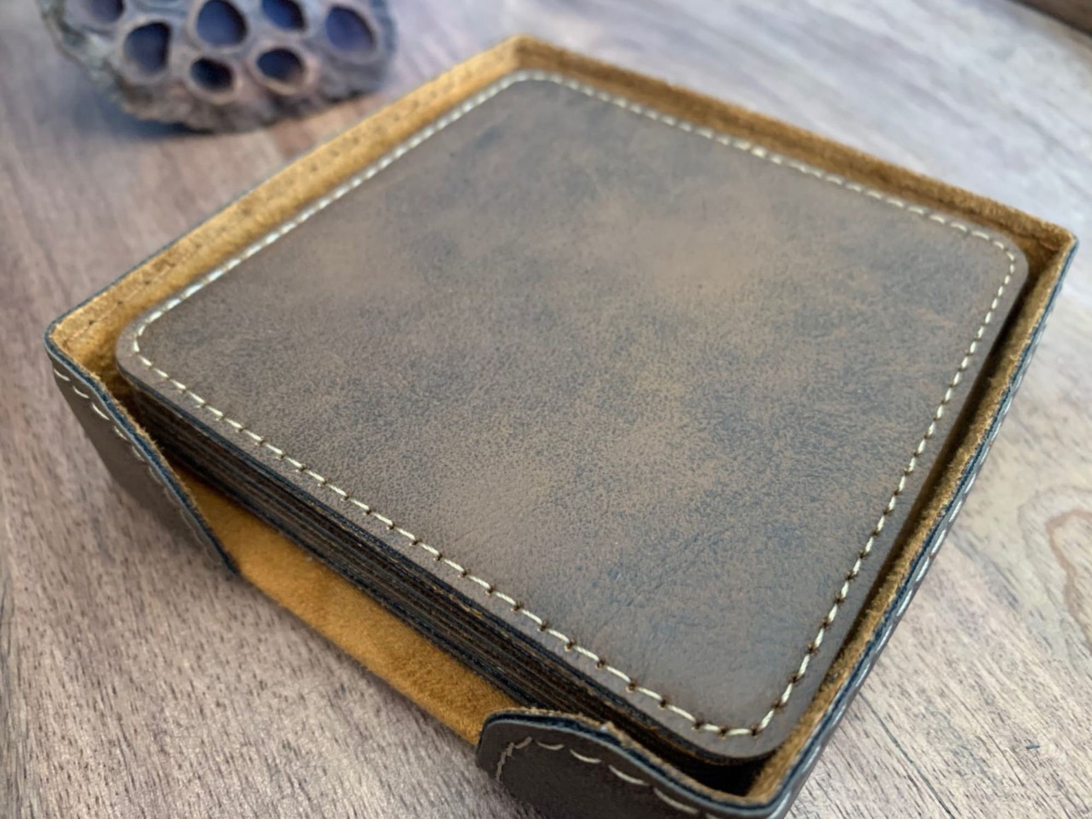 Coasters With Initials, 3rd Anniversary Coasters, Leatherette Coaster ...