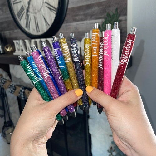 Personalized Glitter Gel Pen Custom Epoxy Glitter Pen Custom - Etsy