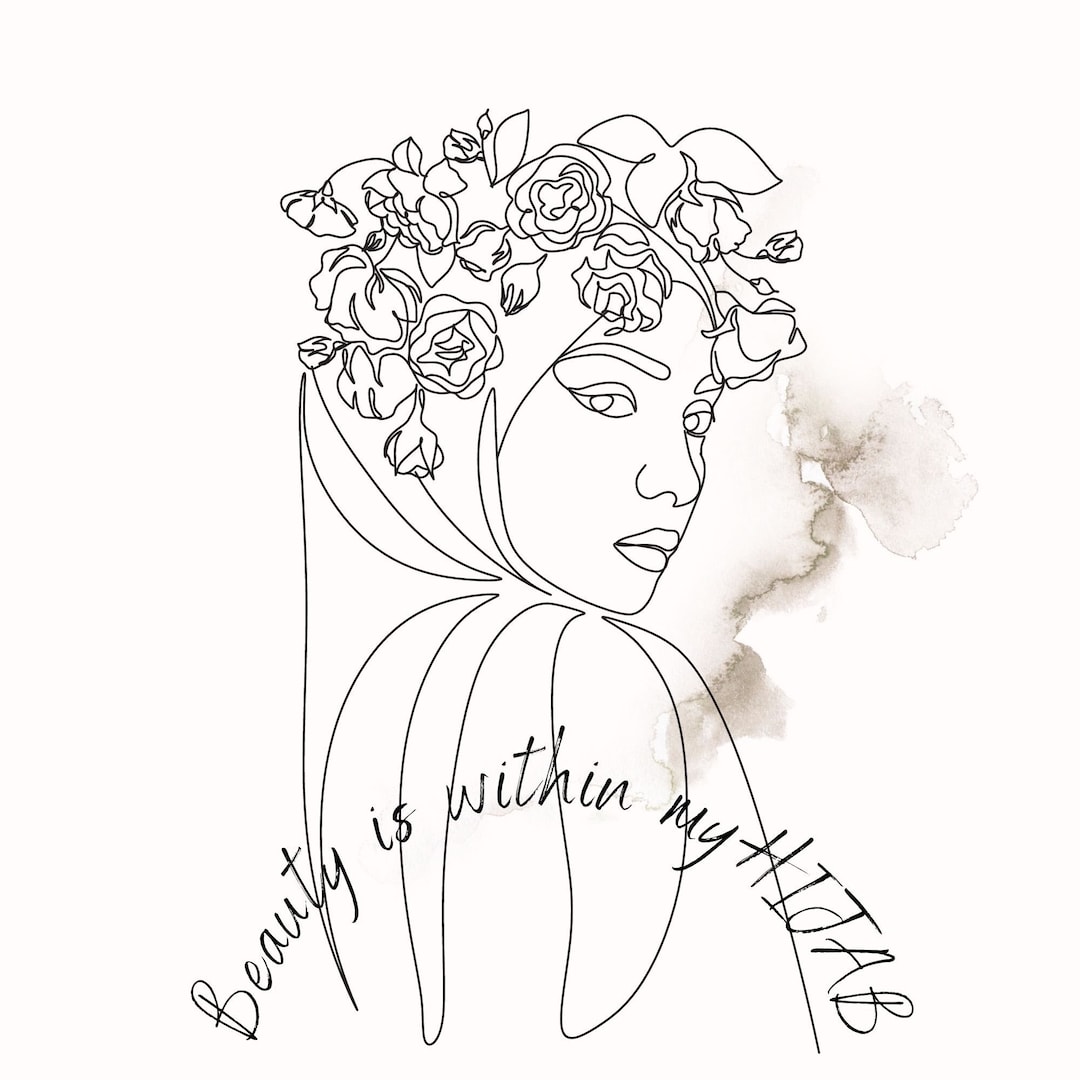 Hijabi Line Art | Minimalist Illustration | Islamic Prints | Hijab ...