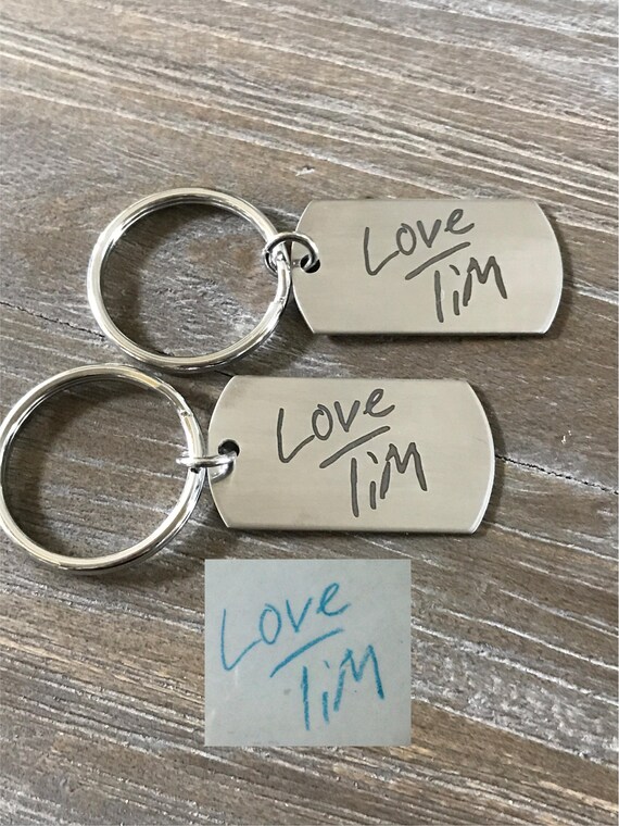 Handwriting Keychain Handwritten Note Keychain Actual - Etsy
