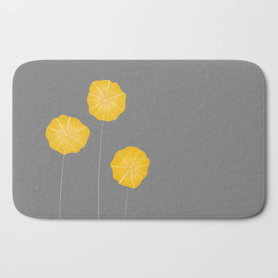 Yellow Flowers Bath Mat Wild Floral Minimalist Bath Mats - Etsy