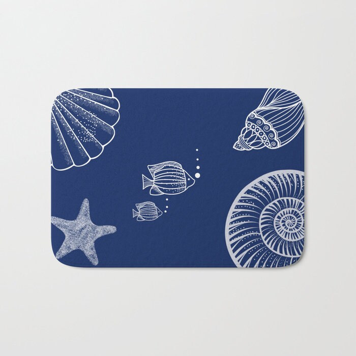 Nautical Bath Mat Star Shellfish Sailing Boat Gift for Her - Etsy