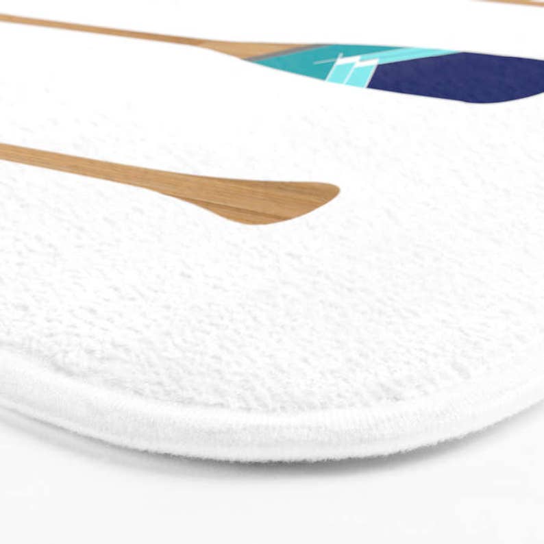 Oars Bath Mat Nautical Personalized 17x24 21x34 Coastal Decor Boat Lake ...
