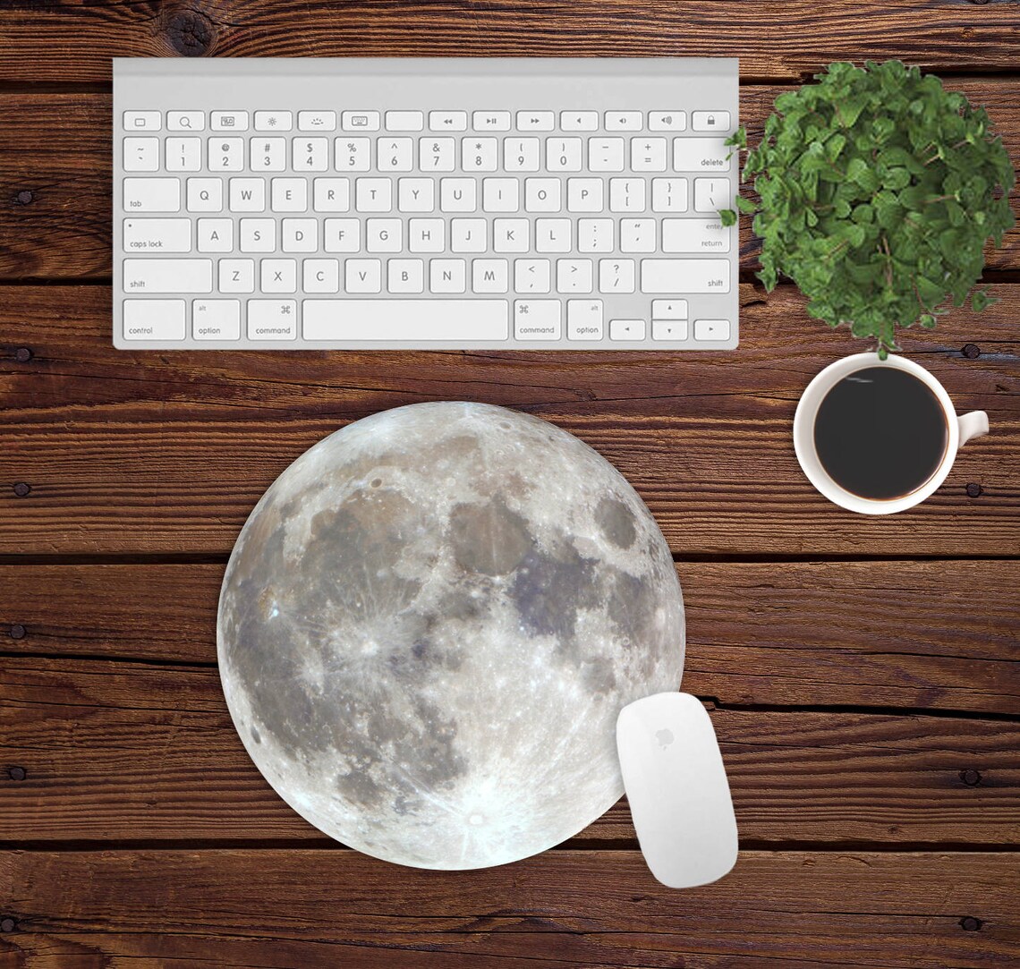 Moon Mousepad Custom Name Circle or Square Mouse Pad Galaxy - Etsy