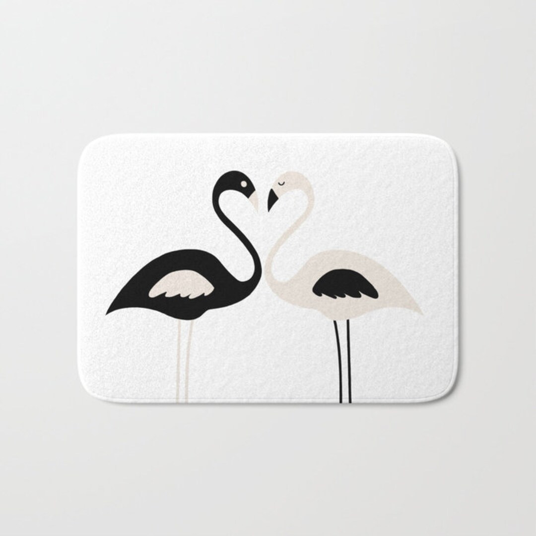 Flamingos Yin Yang Bath Mat Personalized 17x24 21x34 Gift for Woman ...