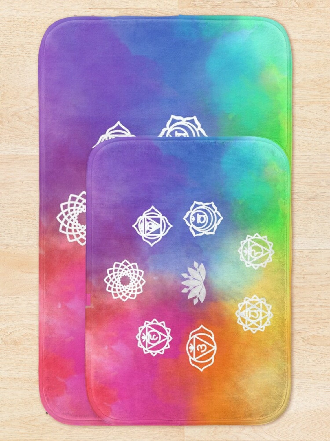 Yoga Bath Mat 7 Chakras Custom 17x24 or 21x34 Bathroom Rug - Etsy