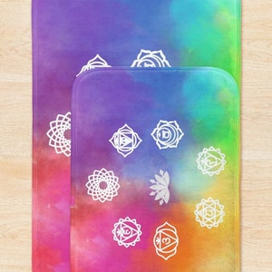 Yoga Bath Mat 7 Chakras Custom 17x24 or 21x34 Bathroom Rug - Etsy