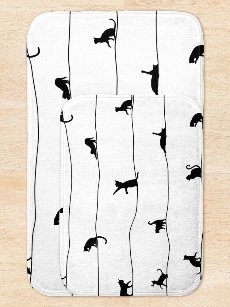 Cat Bath Mat Black Cat Bath Mat Personalized Name Cat - Etsy