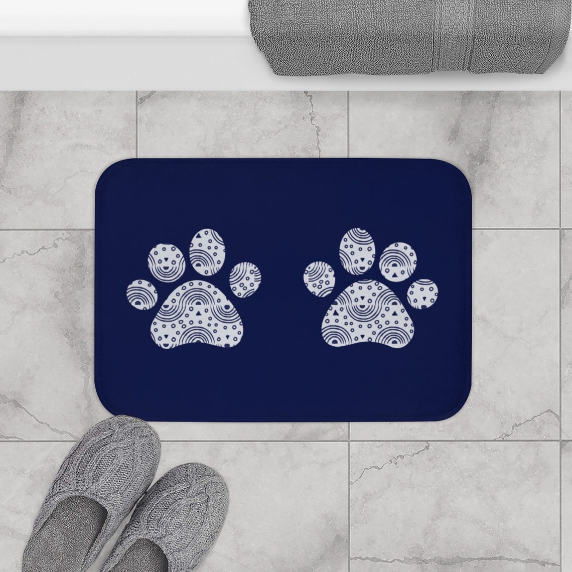 Cats Paws Bath Mat Rug Custom Bathroom Dog Print Small Large Gift for ...