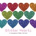 Glitter heart clipart Valentine's clipart rainbow | Etsy