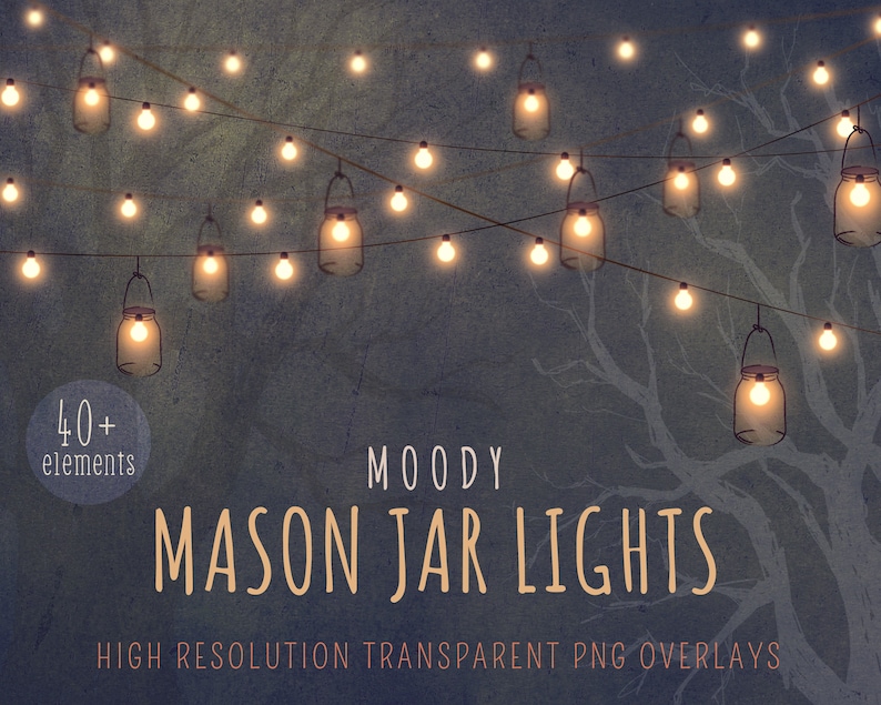Fairy Lights Mason Jars Light Strings Clipart | Etsy
