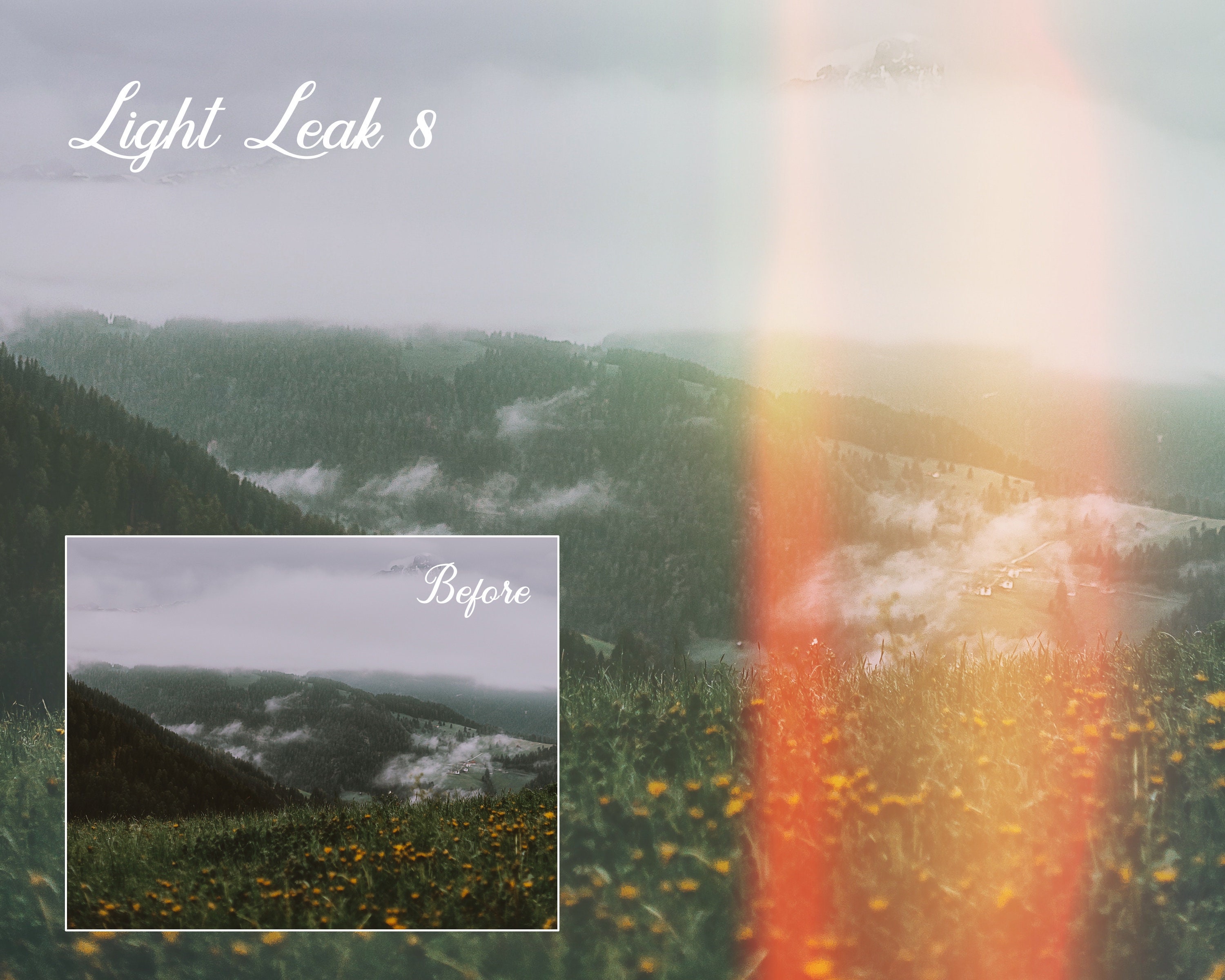 Lights Leak Overlays, Vintage Light Leaks, Retro Light Leaks, Photoshop ...