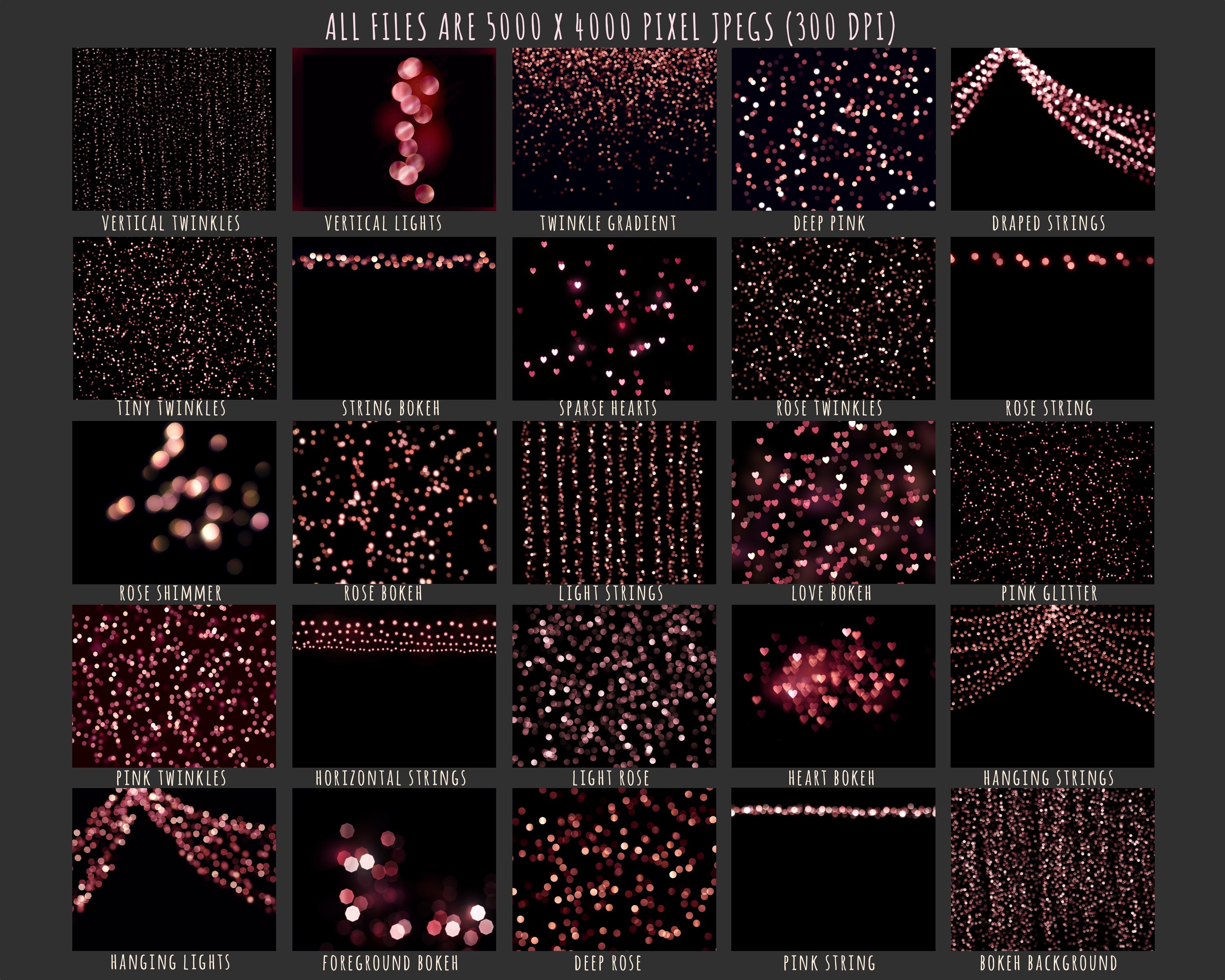 Rose Gold Bokeh Overlays Pink Overlays Pink Glitter | Etsy UK