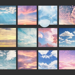 Cloud Digital Paper, Painted, Sky, Clouds, Digital Paper, Scrapbook ...