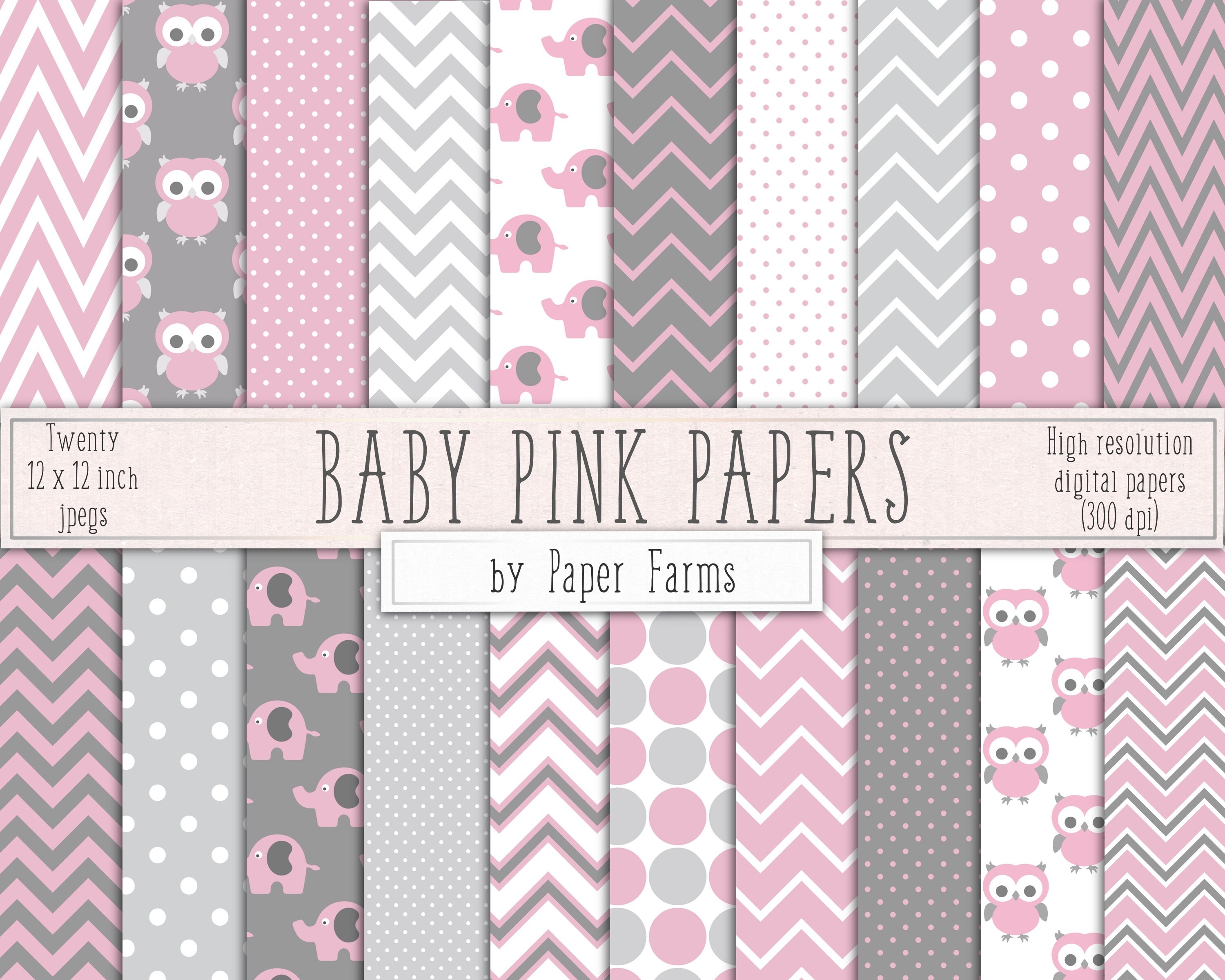Baby Digital Paper Baby Girl Pink Digital Paper Scrapbook | Etsy