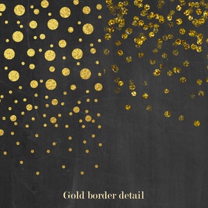 Gold Confetti Border, Digital Confetti, Digital Border, Glitter ...