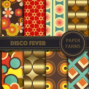 1970s Digital Paper, Retro Digital Paper, Digital Scrapbooking, Digital ...