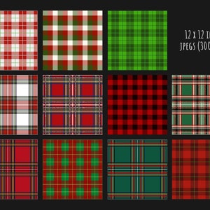 Seamless Christmas Plaid, Christmas Plaid, Patterns, Digital Paper ...