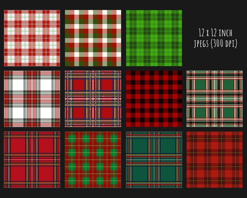 Seamless Christmas Plaid Christmas Plaid Patterns Digital - Etsy