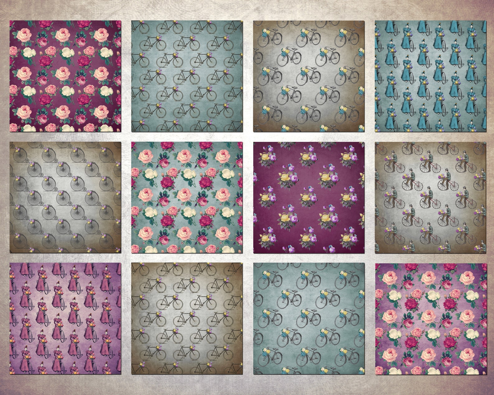 Vintage Digital Paper Vintage Scrapbook Paper Vintage | Etsy