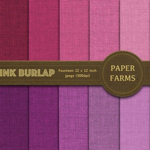 Pink Burlap Digital Paper, Purple Burlap Digital Paper, Pink Linen ...