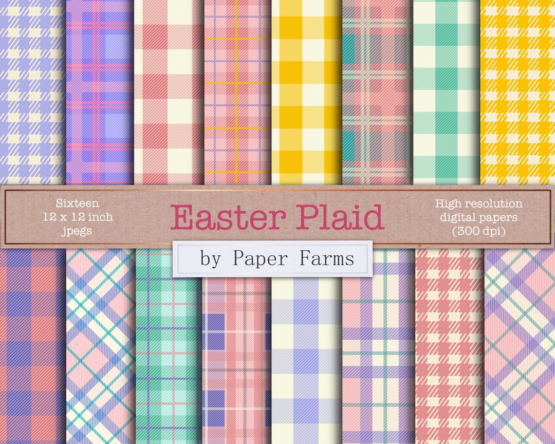 Easter Plaid, Digital Paper, Scrapbook Paper, Easter Digital Paper ...