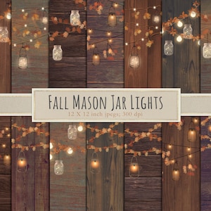 Rustic Fall, Rustic Autumn, Digital Paper, Scrapbook Paper, Wood ...