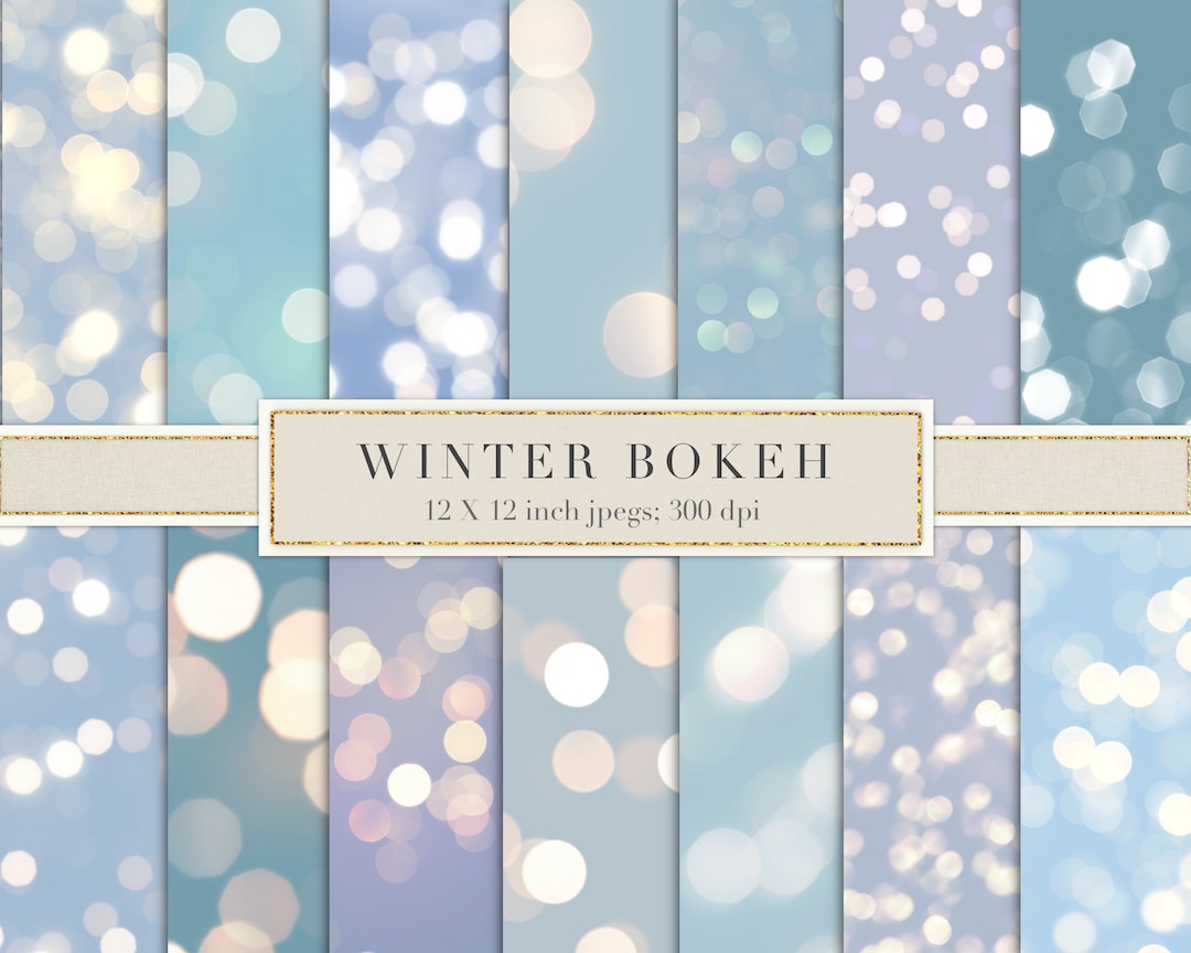 Winter Bokeh, Blue Bokeh, Digital Paper, Backgrounds, Scrapbook Paper ...
