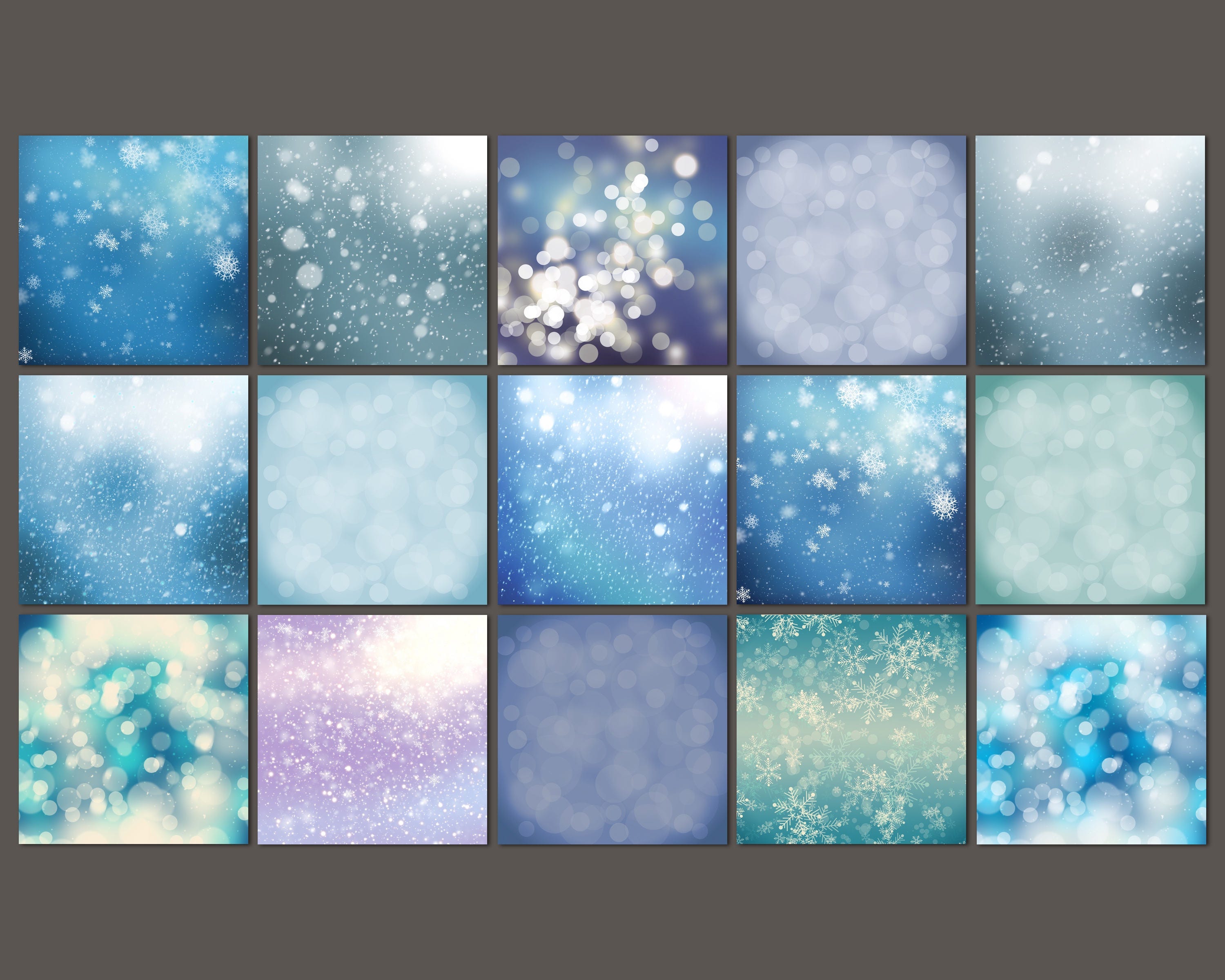 Winter Bokeh Digital Paper Christmas Digital Paper Winter - Etsy