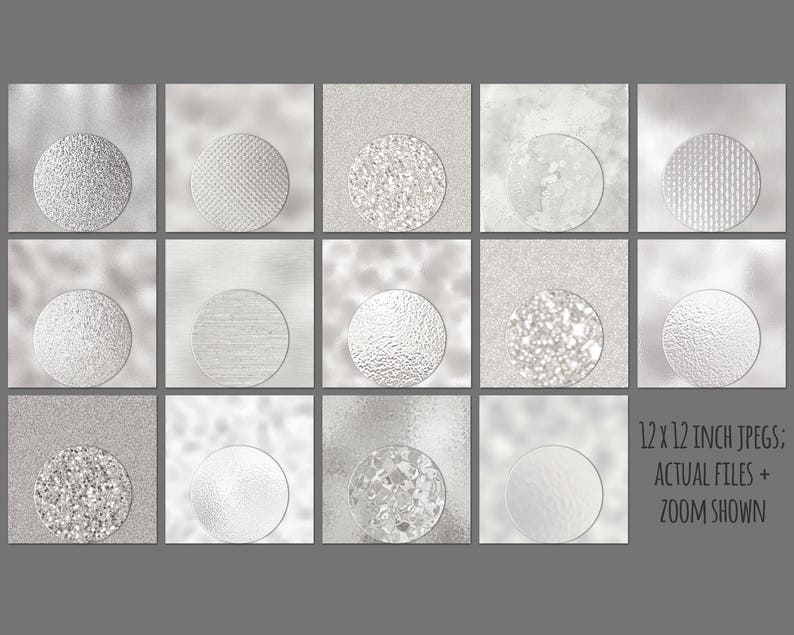 Silver Foil and Glitter, Pale Silver, Digital Paper, Textures ...