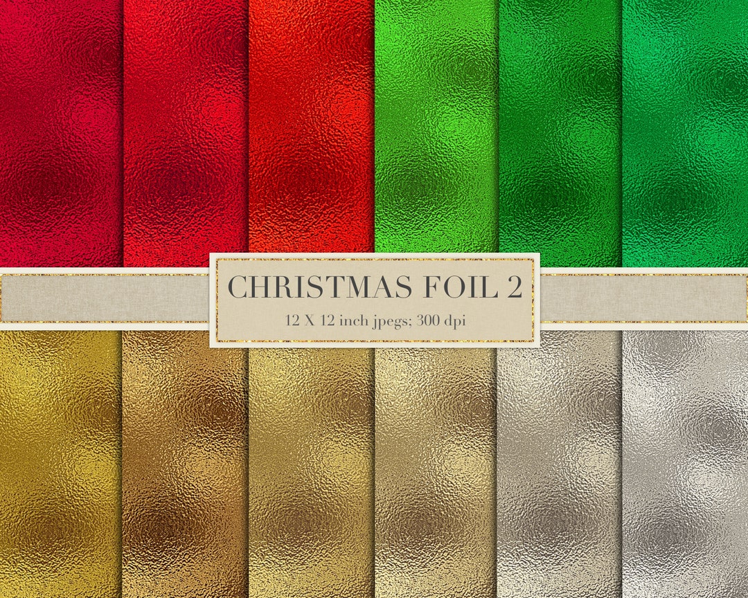 Christmas Foil, Digital Paper, Scrapbook Paper, Christmas Textures ...