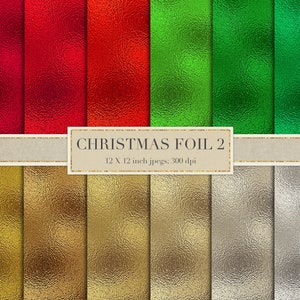 Christmas Foil, Digital Paper, Scrapbook Paper, Christmas Textures ...