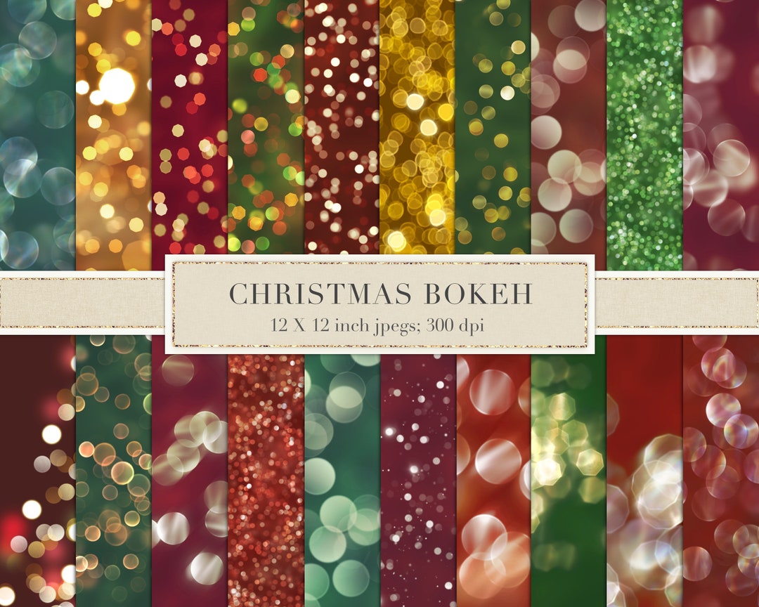 Christmas Bokeh Digital Paper, Christmas Bokeh Backgrounds, Scrapbook ...