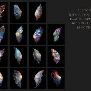 Iridescent Wing Overlays, Fairy Wings, Overlays, Angel Wings, Gold ...