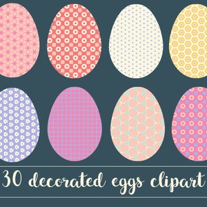 Easter Egg Clipart, Decorated Easter Eggs, Patterned Easter Eggs ...