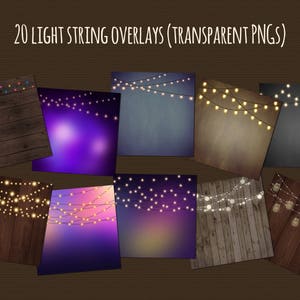 String Lights Overlay, String Lights Clipart, Fairy Lights, Christmas ...