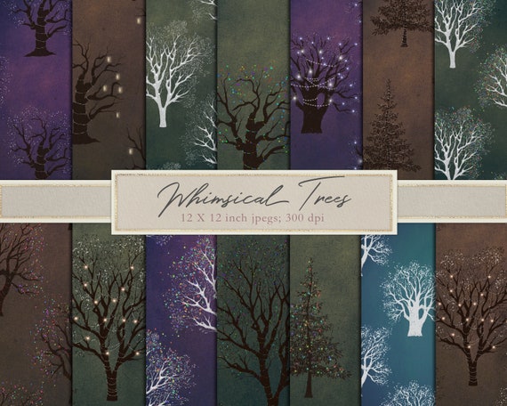 Christmas Tree Digital Paper Christmas Tree Scrapbook Paper | Etsy