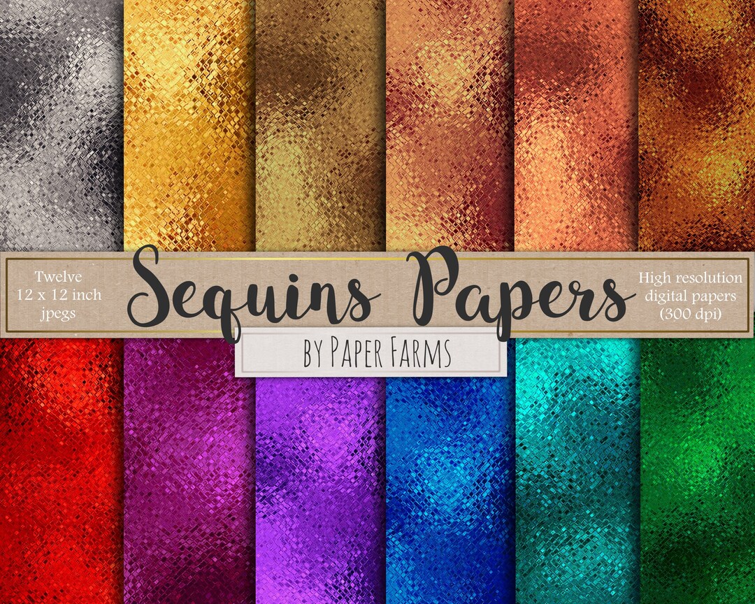 Sequins Digital Paper, Sequins Scrapbook Paper, Sequins Backgrounds ...