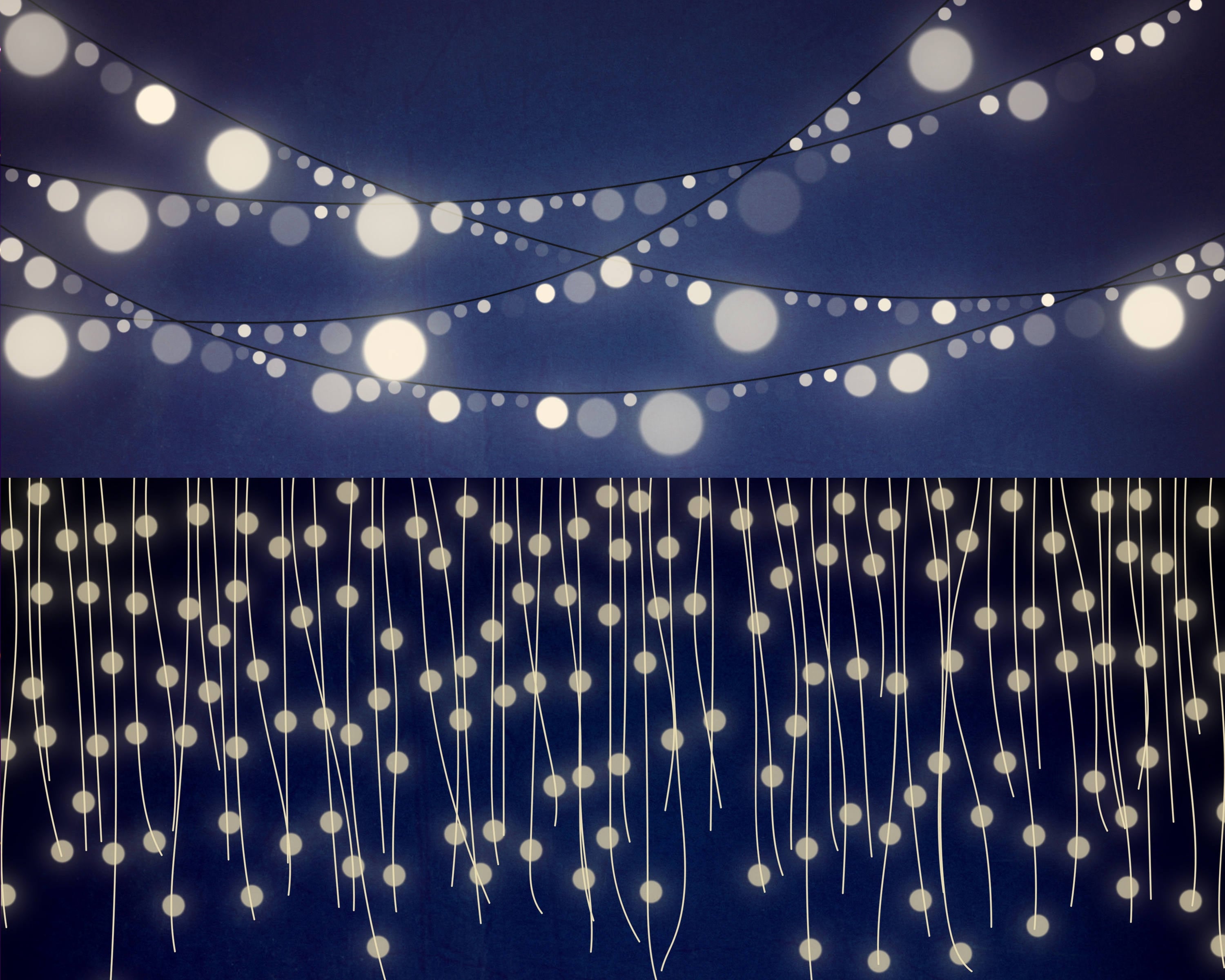 String lights overlay string lights clipart fairy lights | Etsy