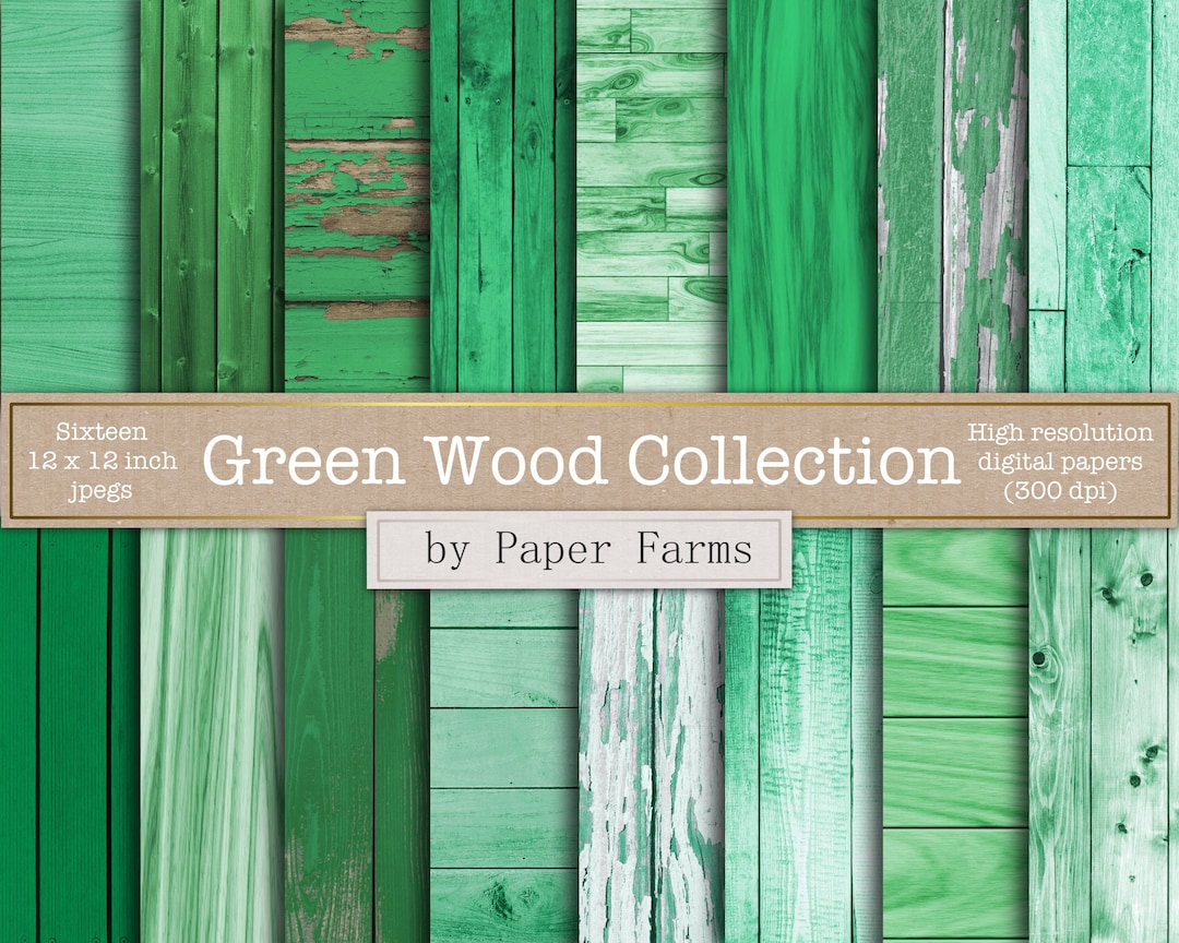 Green Wood Digital Paper, Green Wood Backgrounds, Green Wood Scrapbook ...