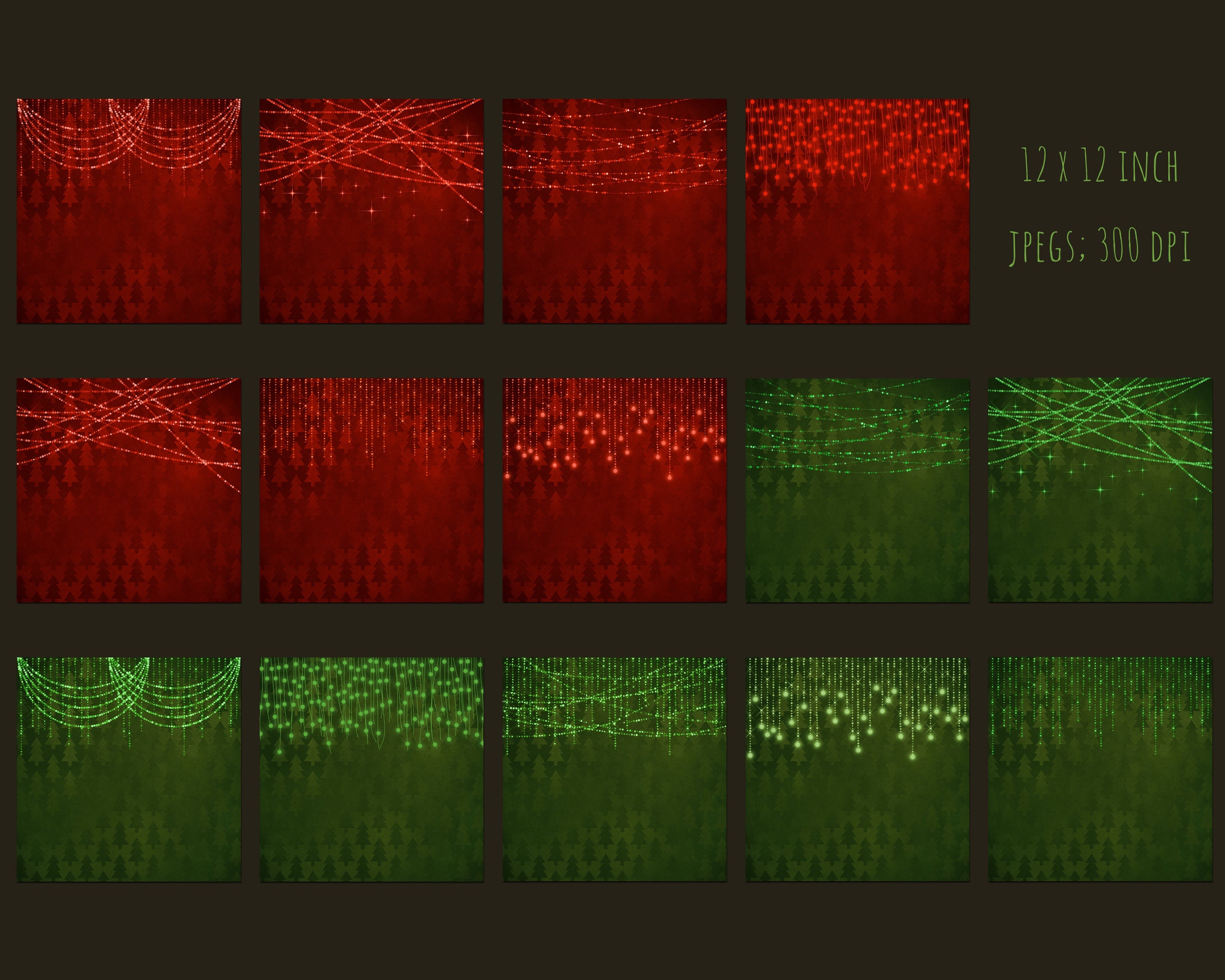 Christmas Lights Digital Paper Scrapbook Paper Backgrounds - Etsy