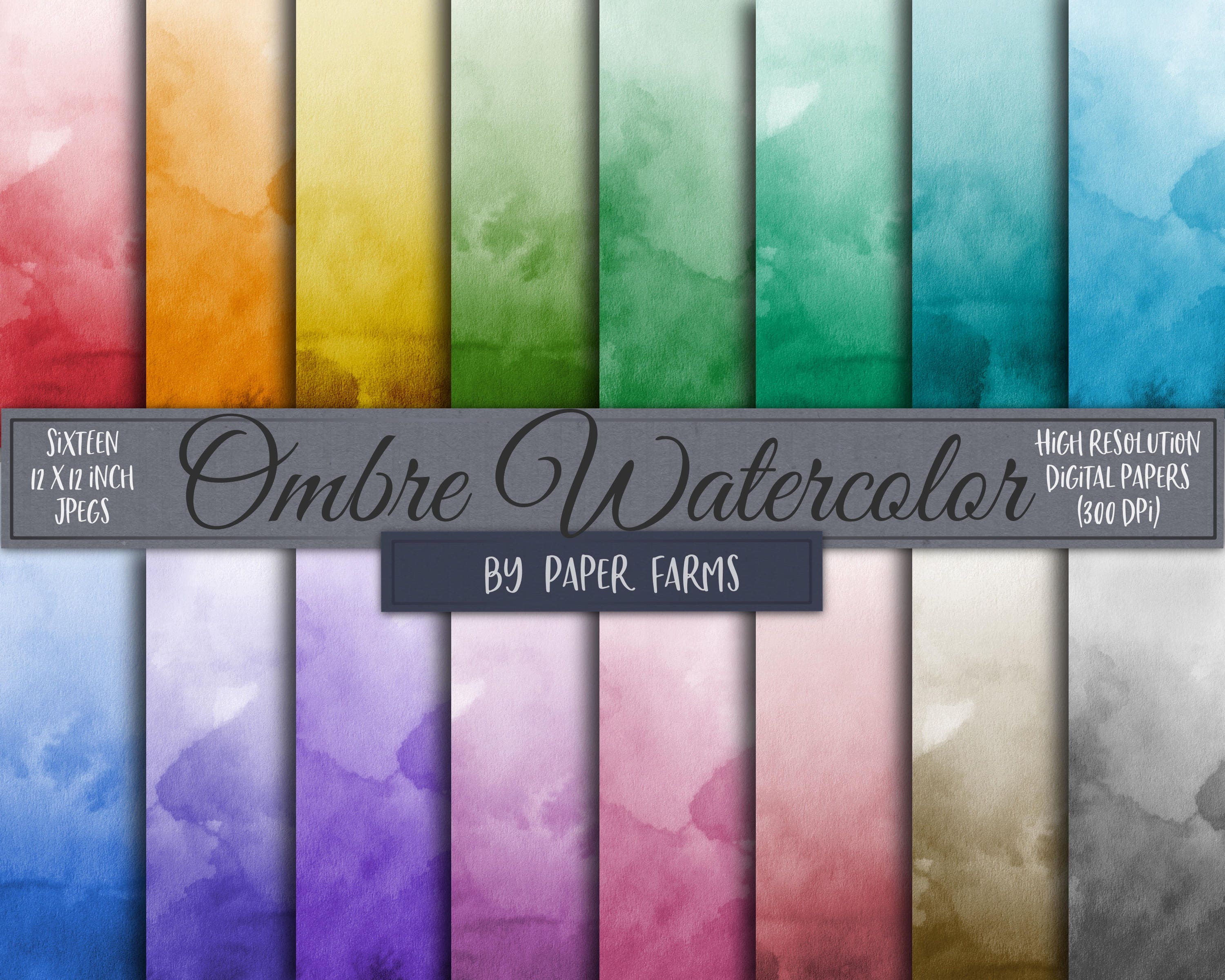 Ombre Watercolor Ombre Watercolor Digital Paper Ombre - Etsy